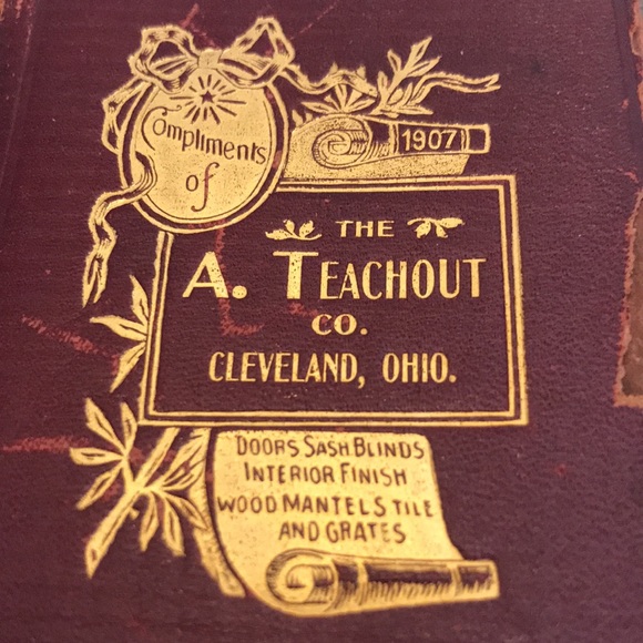 Accents | Antique Little Advertising Book Leather Historical Teachout ...